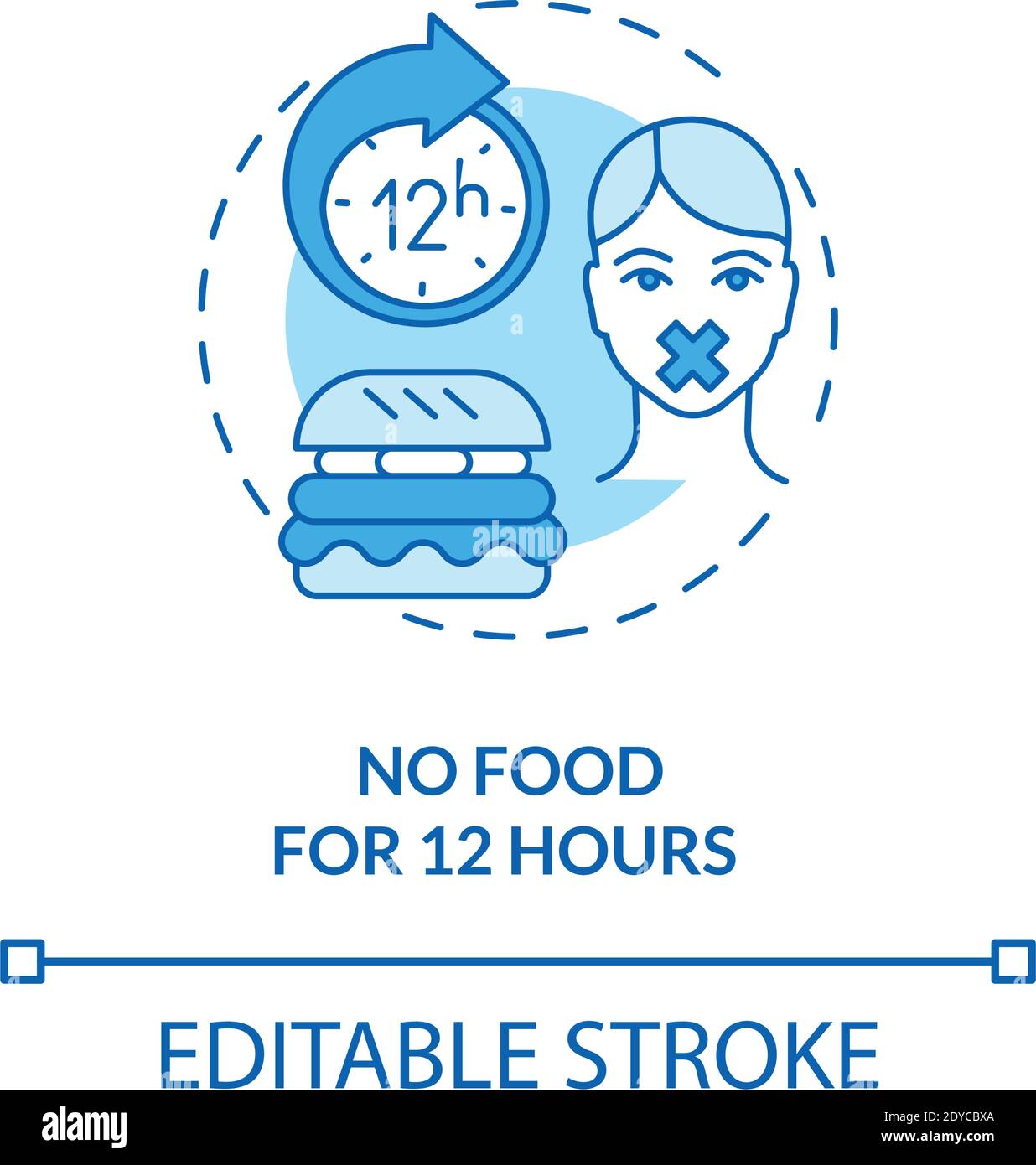 No food for 12 hours concept icon Stock Vector Image & Art - Alamy