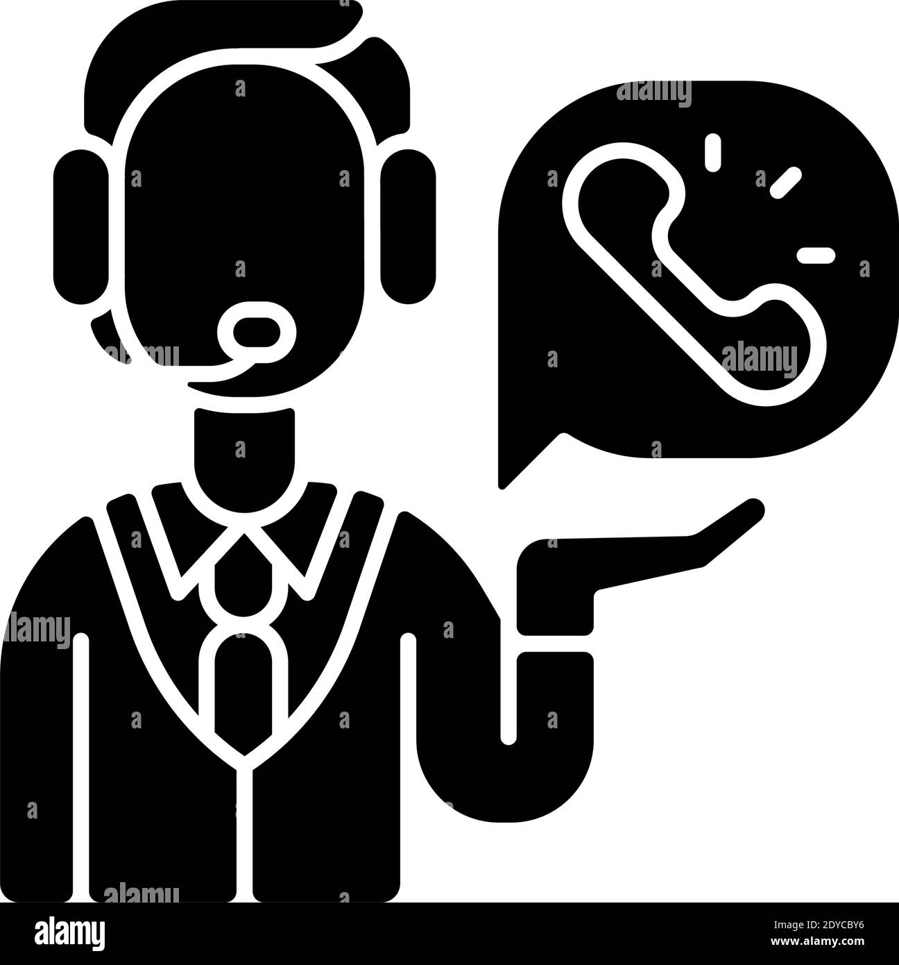 Telemarketing black glyph icon Stock Vector Image & Art - Alamy