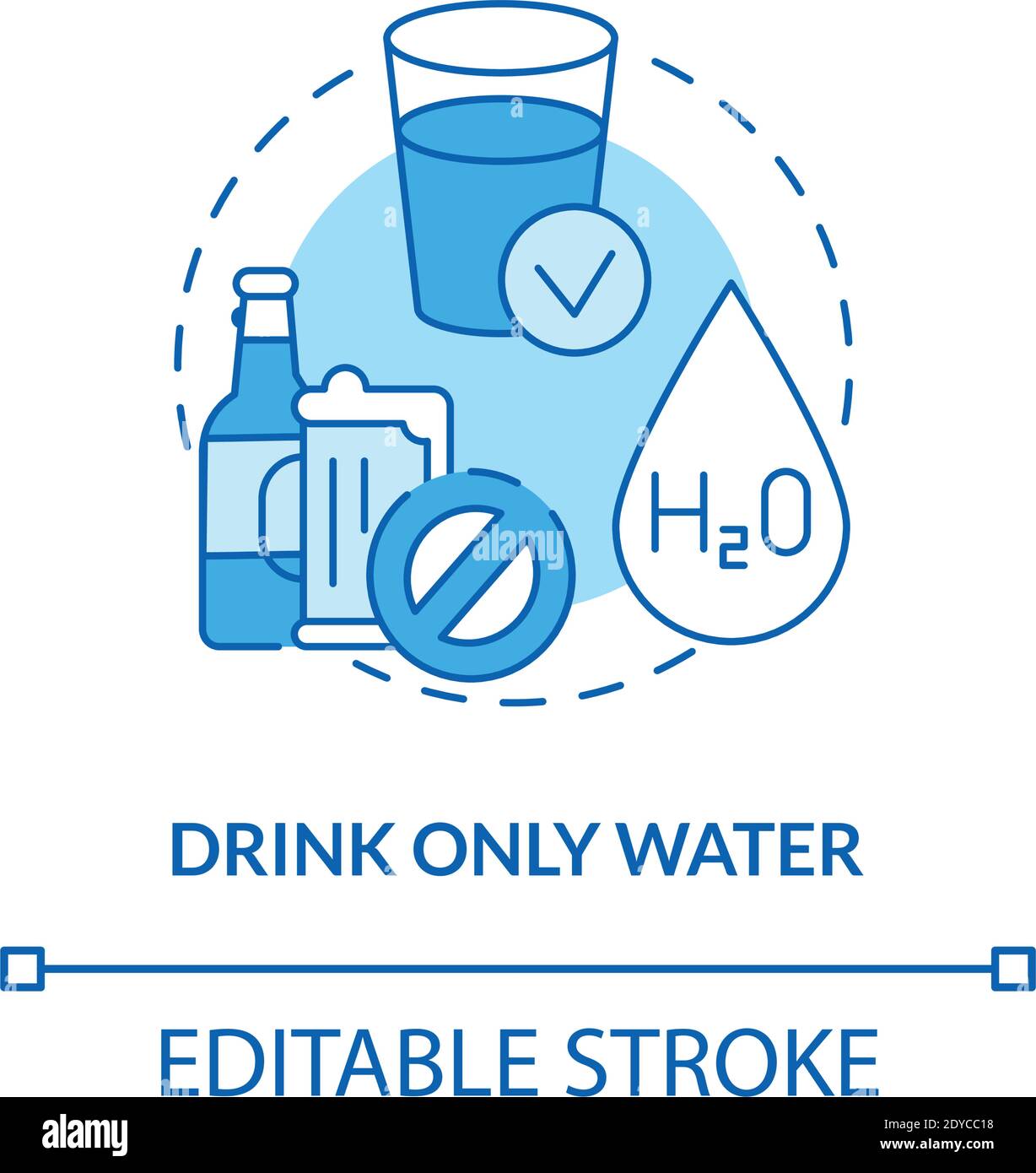 Drinking only water concept icon Stock Vector Image & Art - Alamy
