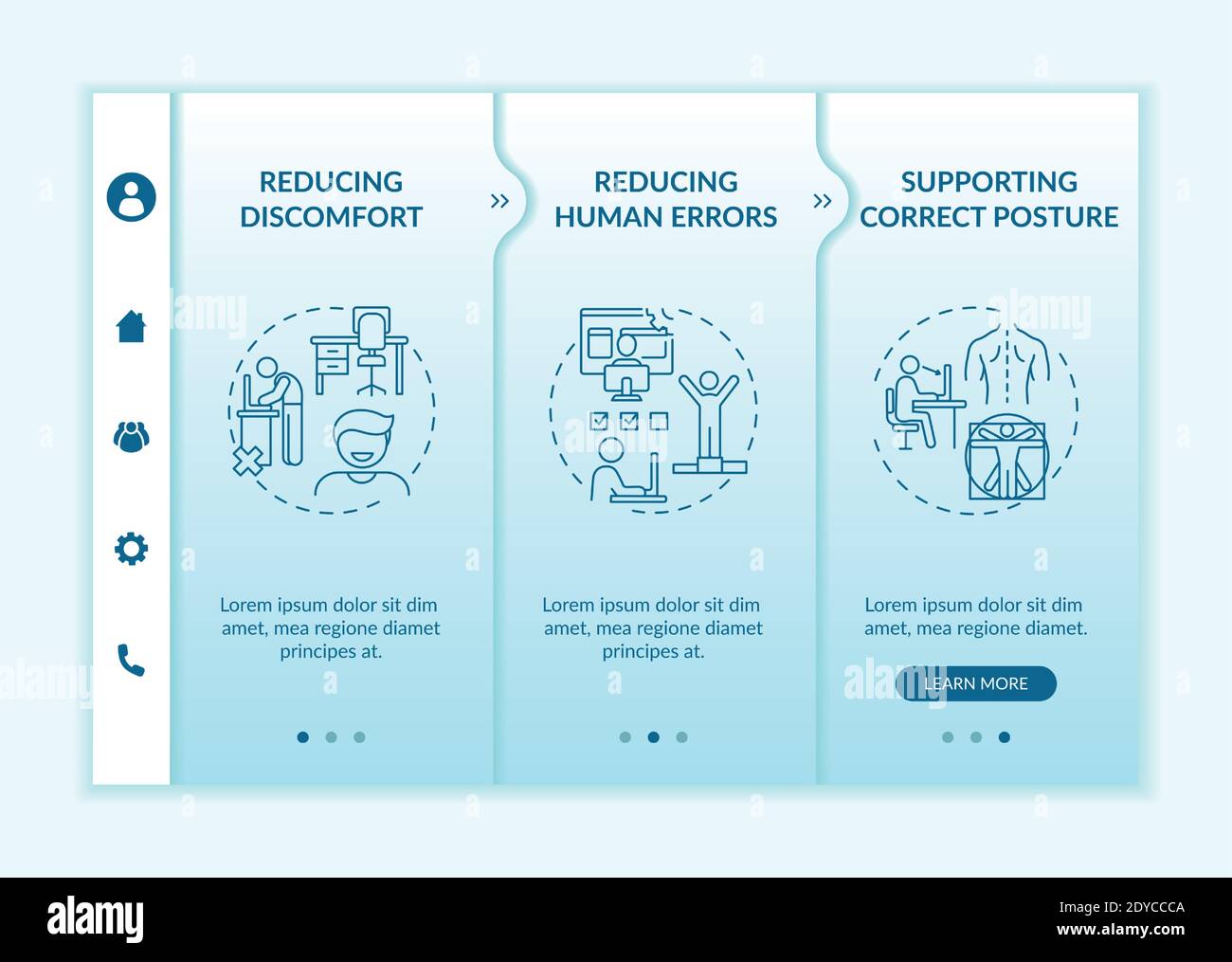 Workplace safety design benefits onboarding vector template Stock ...