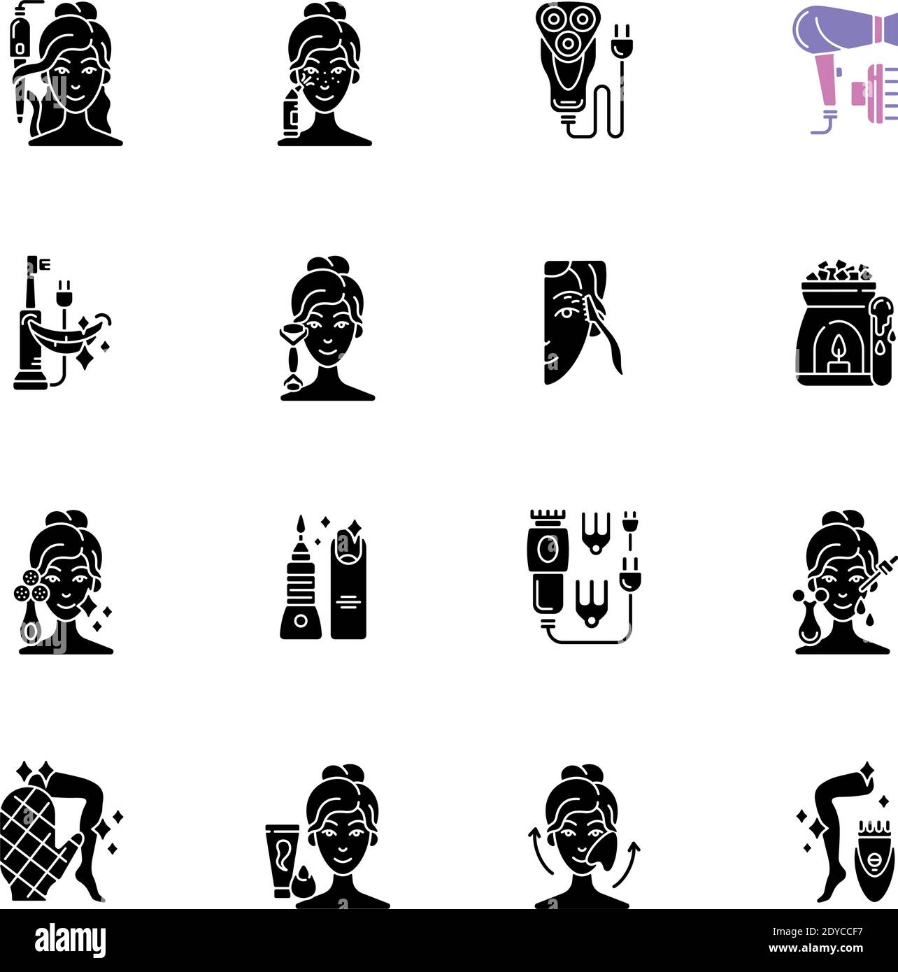 Makeup black glyph icon Stock Vector Images - Alamy
