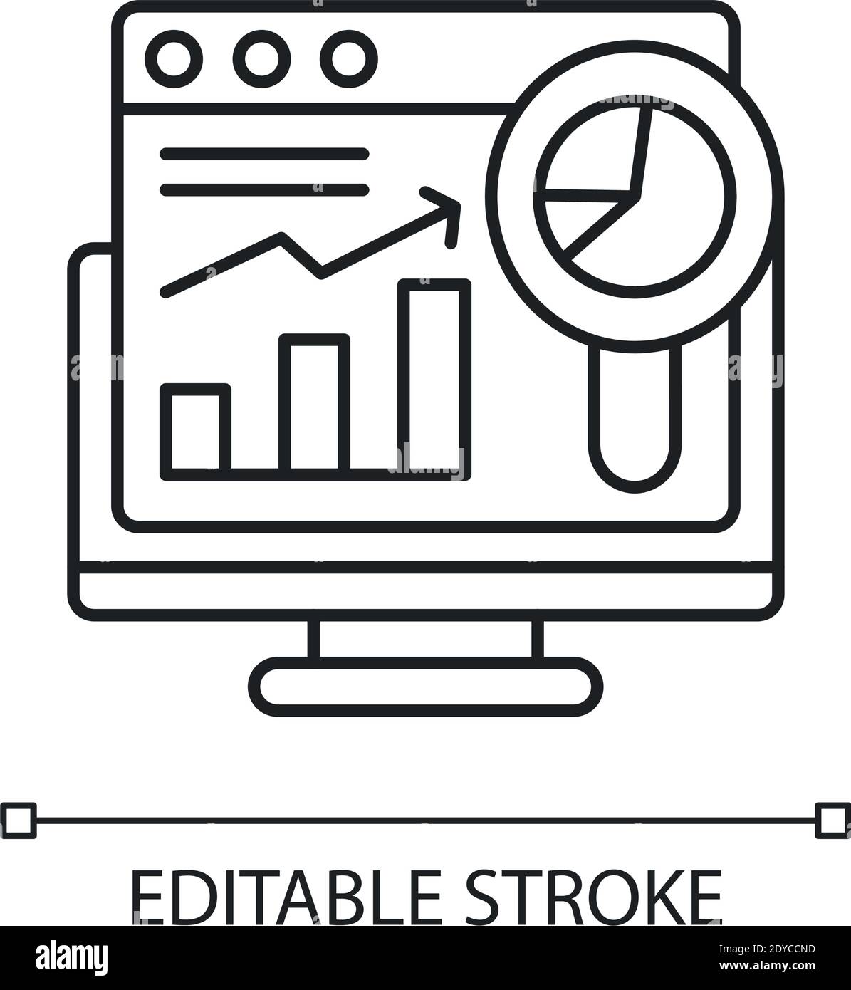 Web Analytics Linear Icon Stock Vector Image And Art Alamy