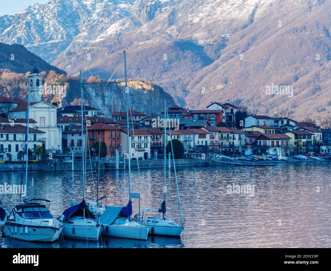 Characteristic tourist resort overlooking Lake Maggiore, once a fishing ...