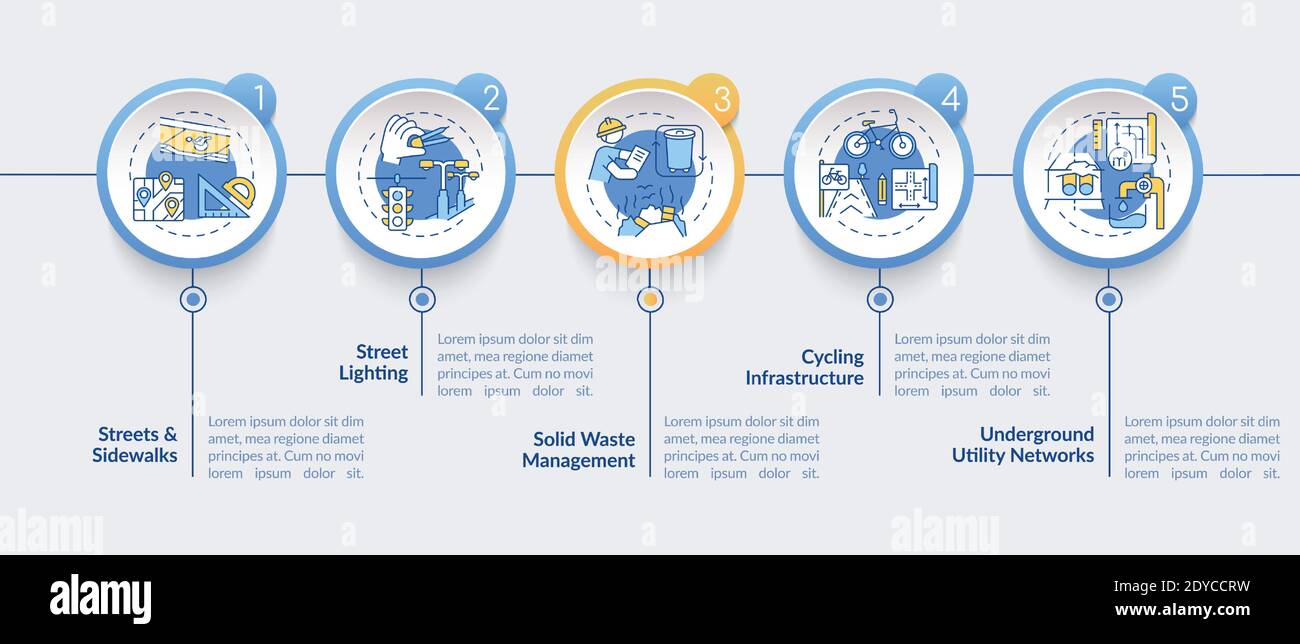 Utility system and facility service vector infographic template Stock ...