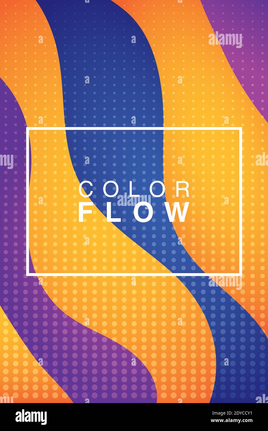 color vivid flow with rectangle frame background poster vector ...