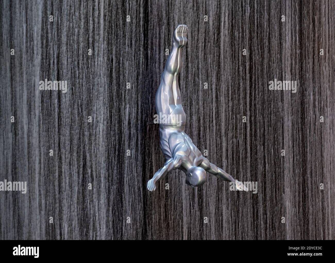 Diver at the Human Waterfall, Dubai Shopping Mall, Dubai, UAE Stock ...