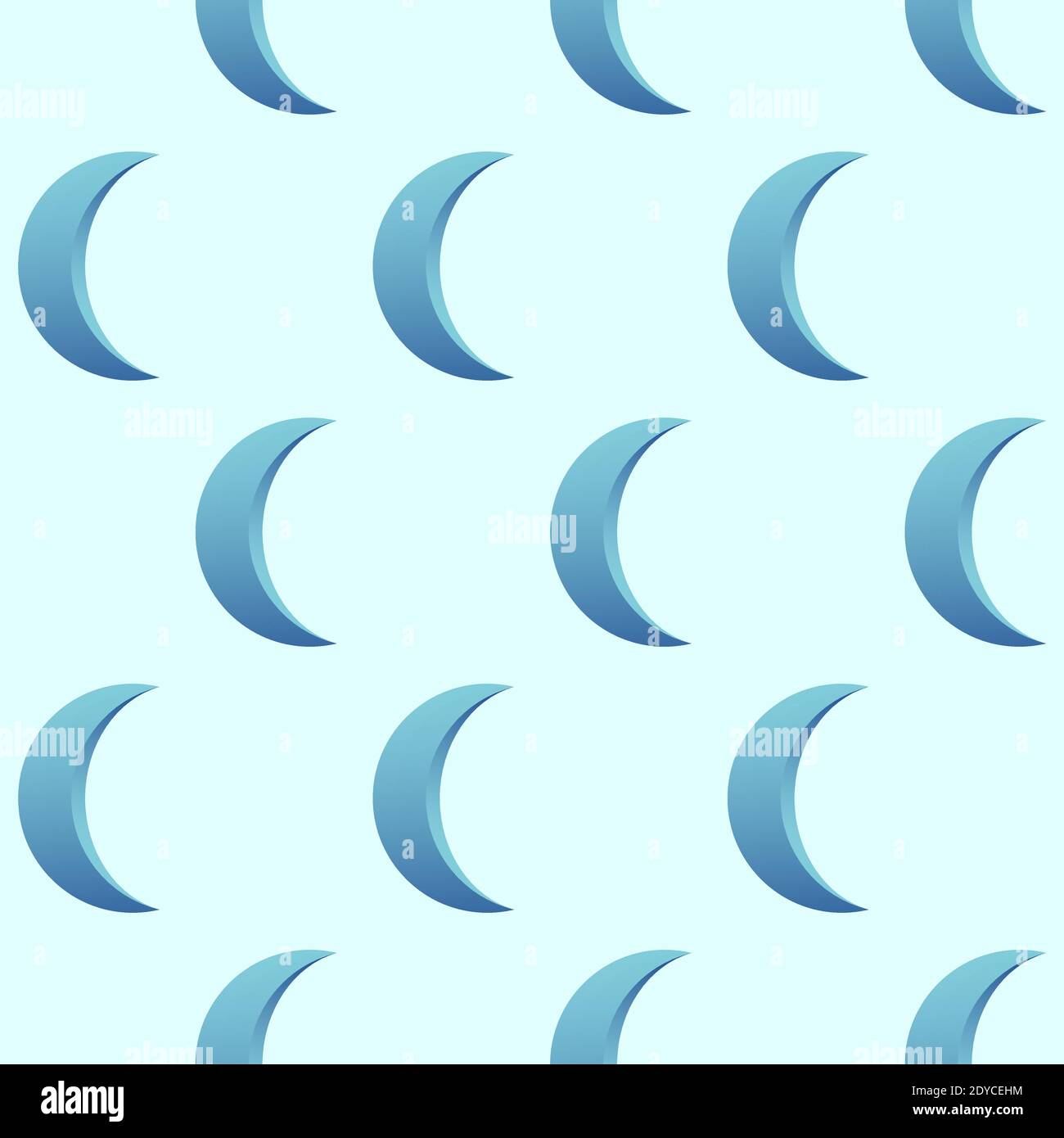 Crescents seamless pattern. Abstract design elements, geometric shapes ...