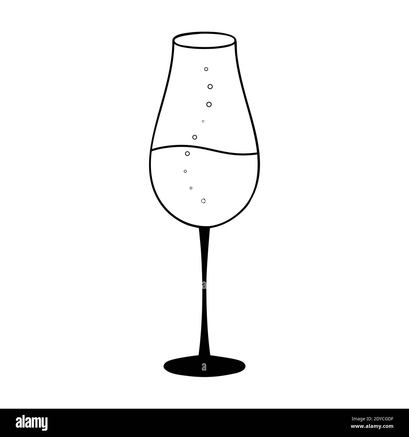 Champagne glass icon, alcoholic drink, outline illustration Stock ...