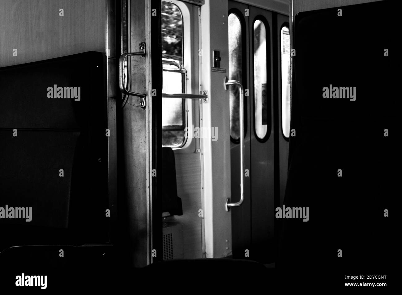 Train door Black and White Stock Photos & Images - Alamy