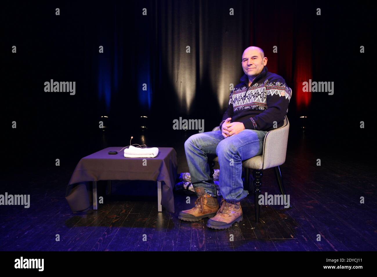 French former rugbyman turned comedian, Vincent Moscato performs his ...