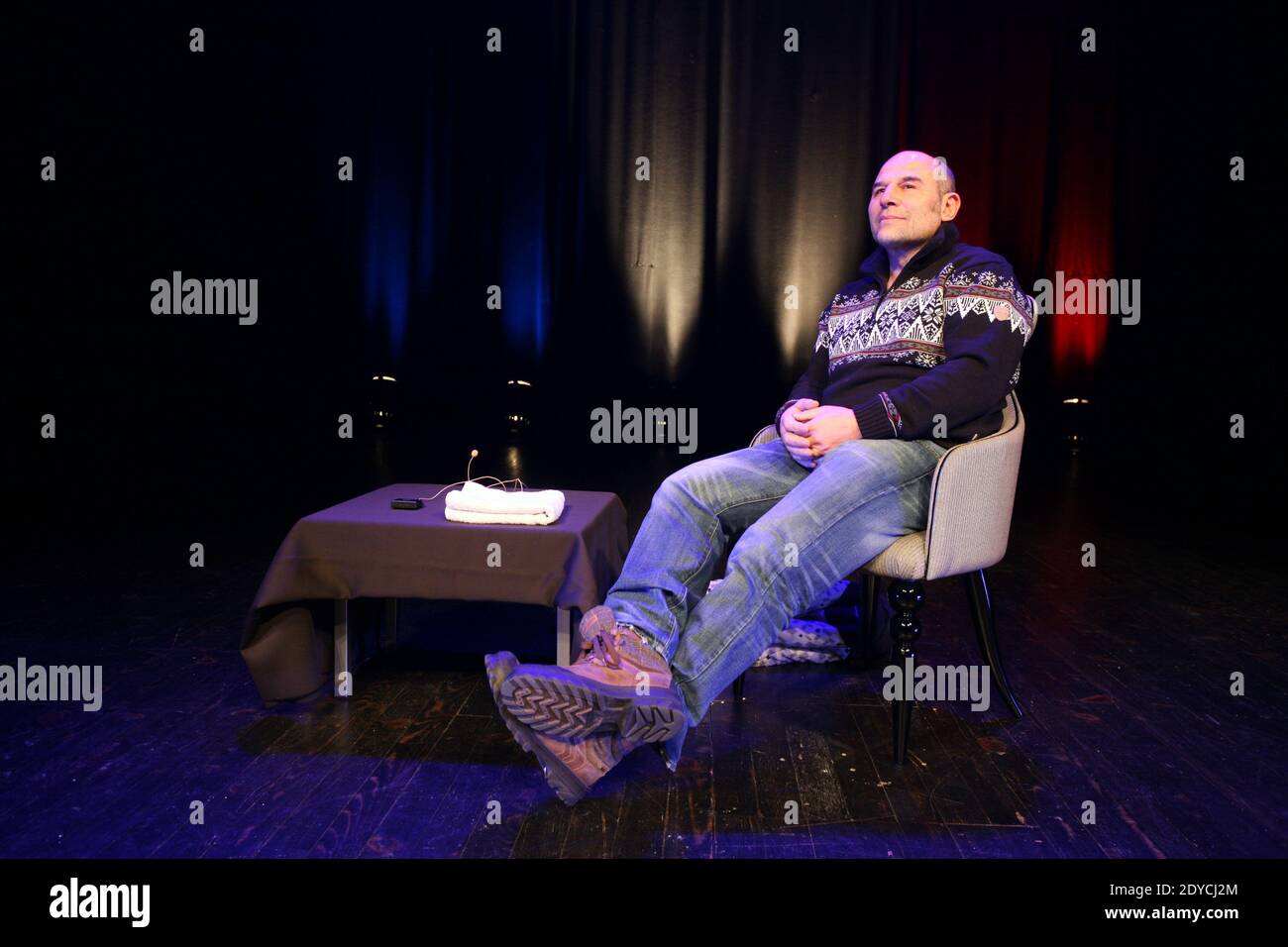 French former rugbyman turned comedian, Vincent Moscato performs his ...