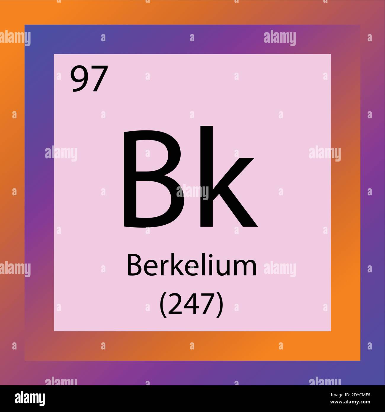 Bk Berkelium Chemical Element Periodic Table. Single element vector ...