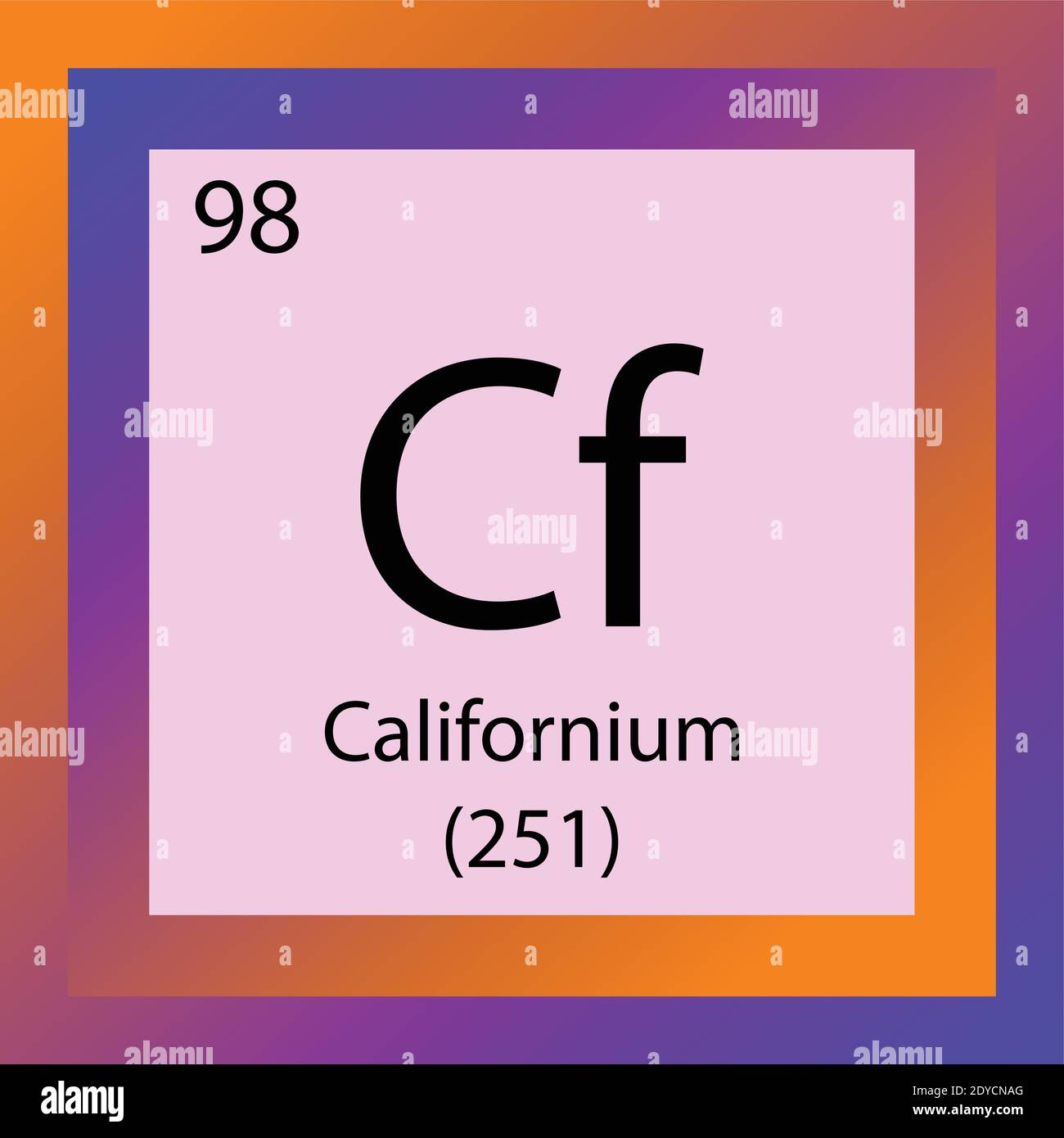 Cf Californium Chemical Element Periodic Table. Single element vector ...