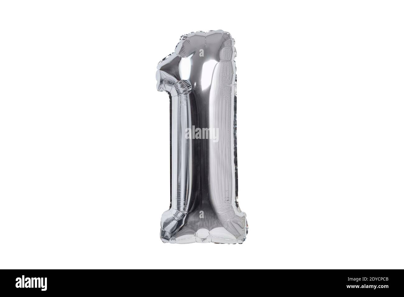 Silver inflatable balloon number one. Isolate on white background Stock ...
