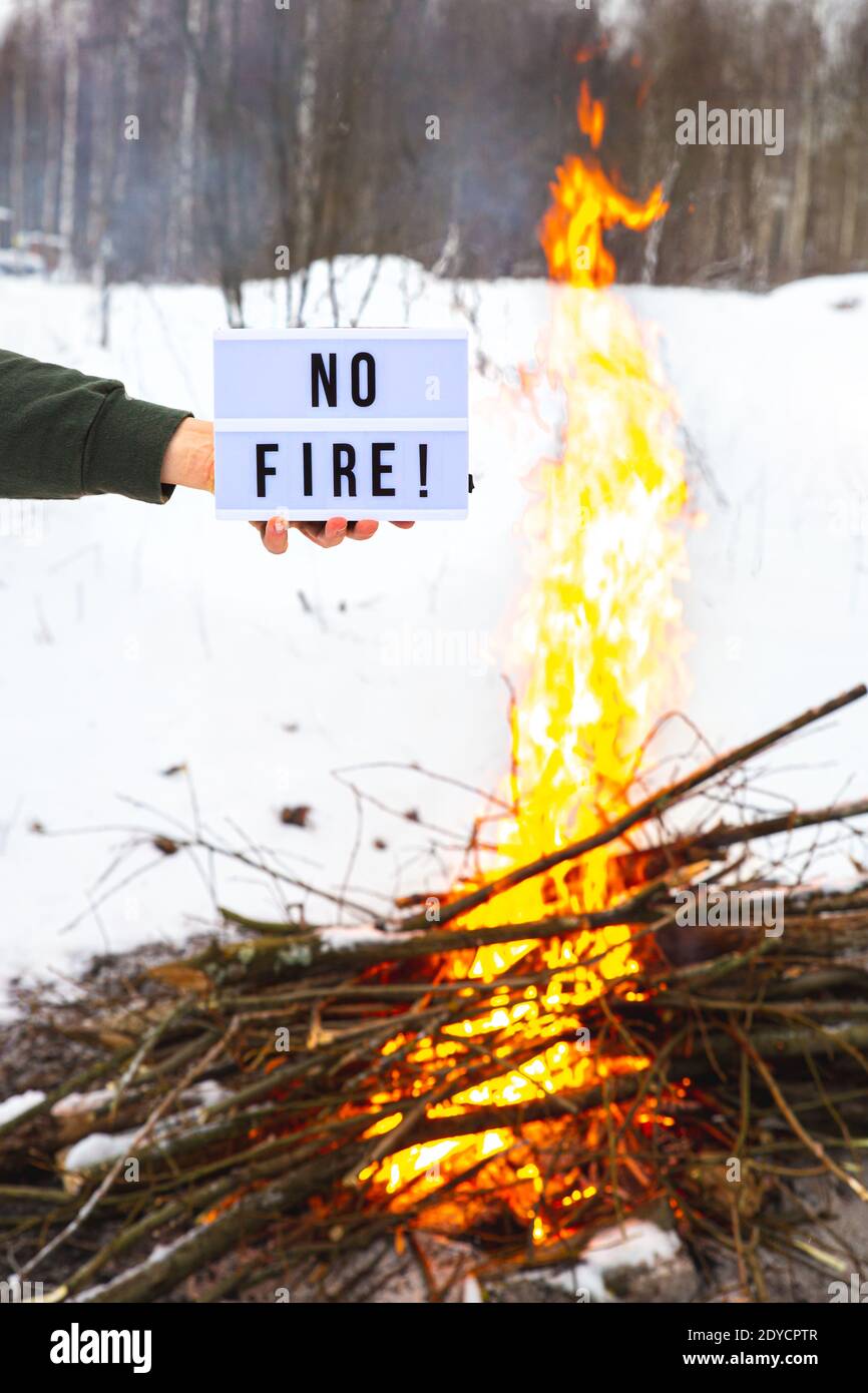 The concept of nature protection, protection from forest fires, ecology ...