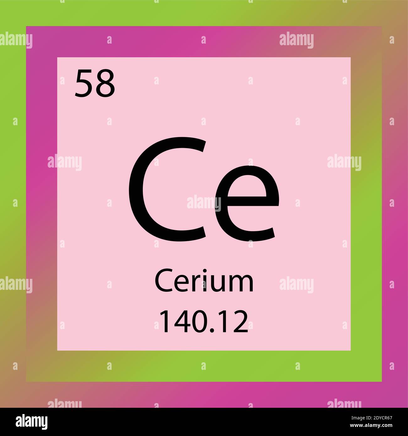 Ce Cerium Chemical Element Periodic Table. Single element vector ...