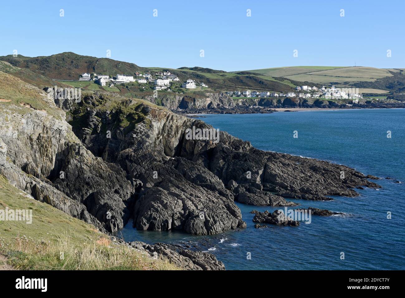 View towards Morthoe from Morte Point, North Devon, England Stock Photo ...