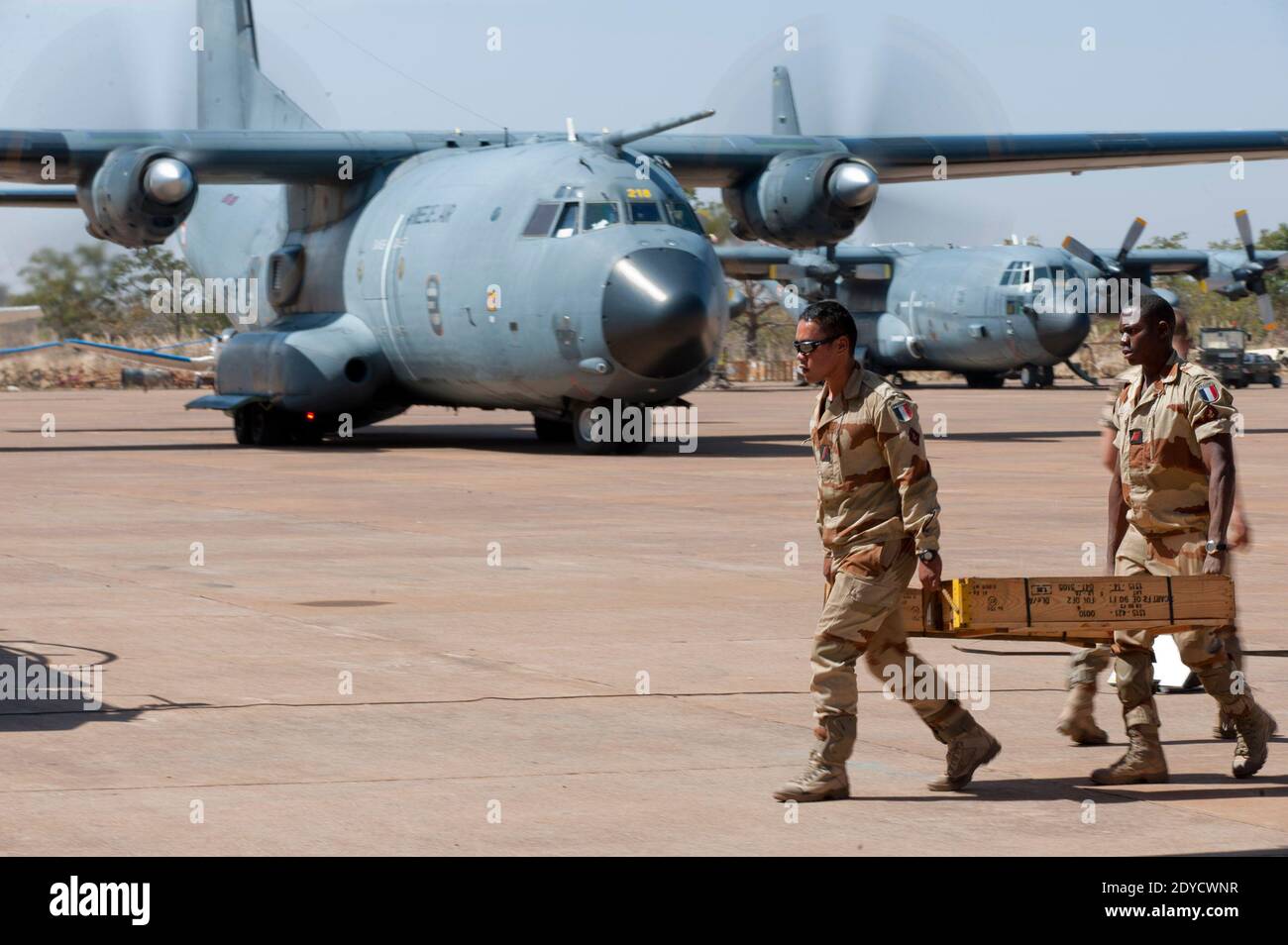 Handout photo released by French army on January 16 showing ammunitions ...