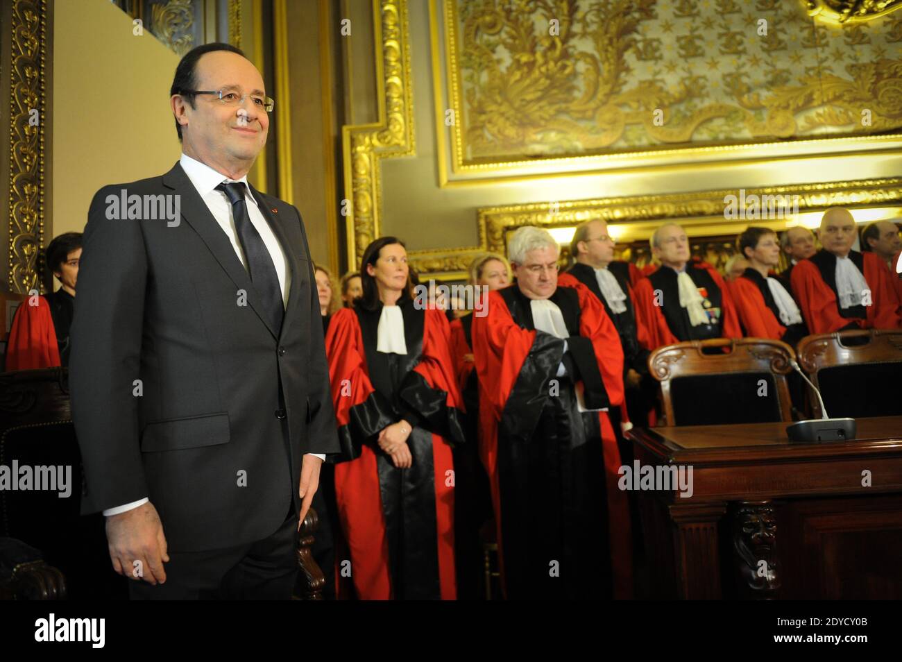 French President Francois Hollande attends the annual opening ceremony ...