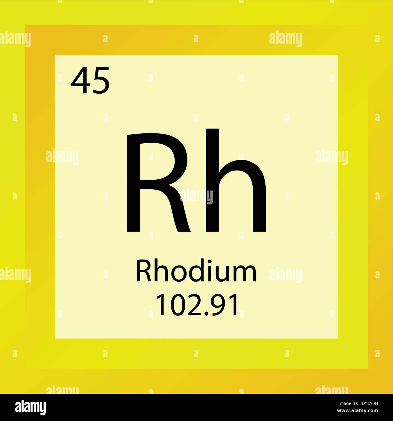 Rh Rhodium Chemical Element Periodic Table. Single element vector ...