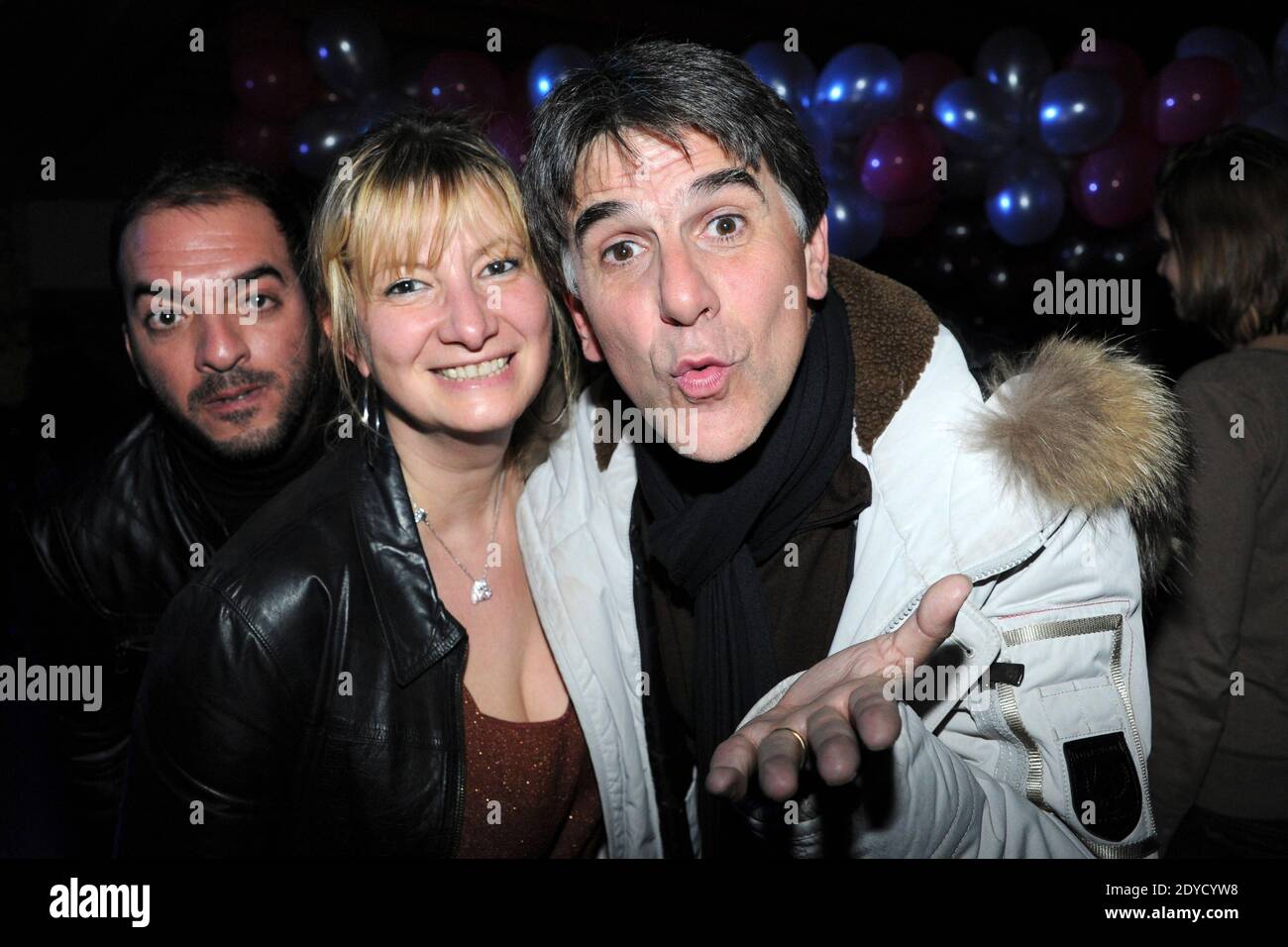 EXCLUSIVE - Foudil Kaibou, Sandrine Donzel and Tex posing during the ...