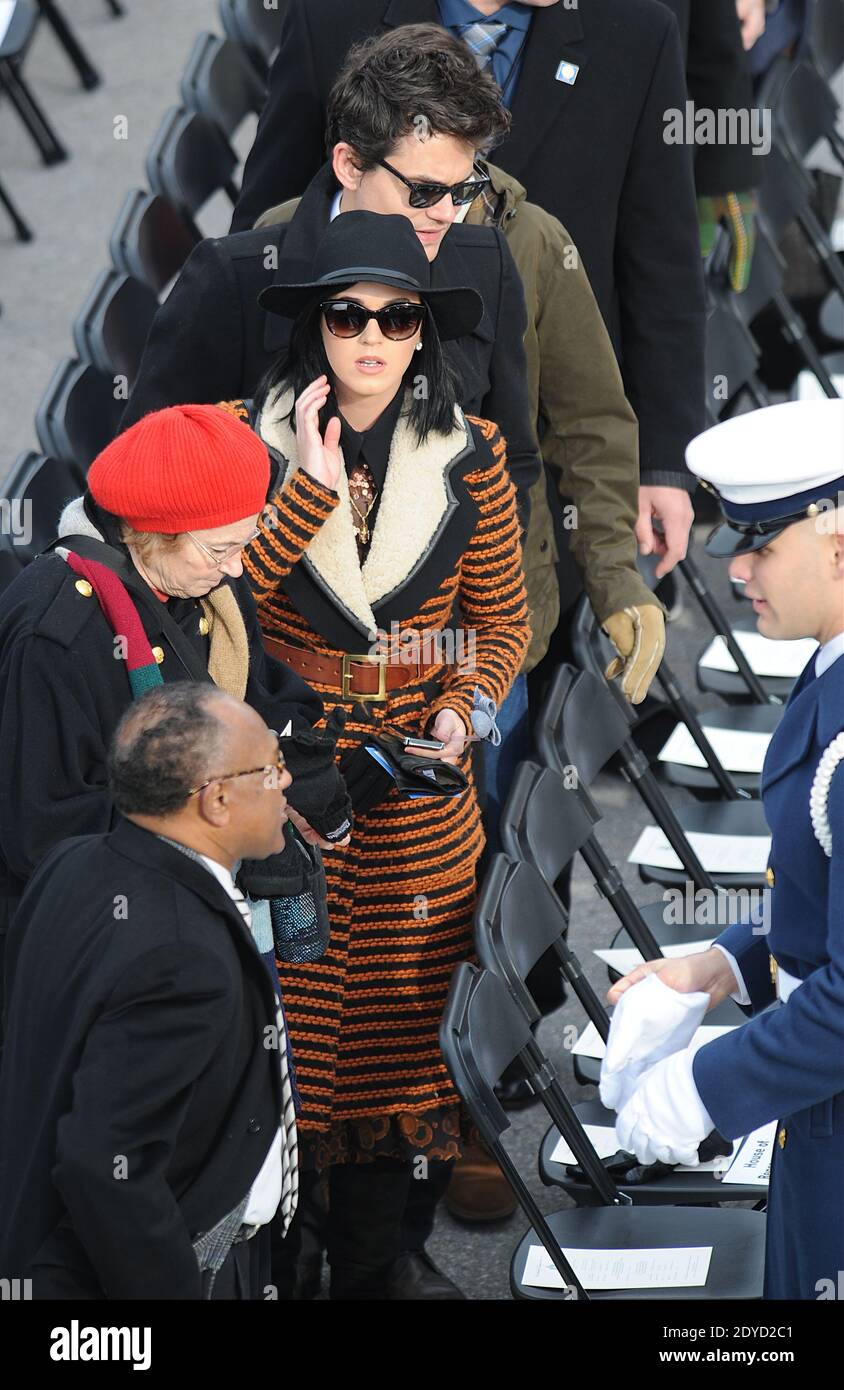 Katy Perry and John Mayer arrive at the Inauguration ceremonies for ...