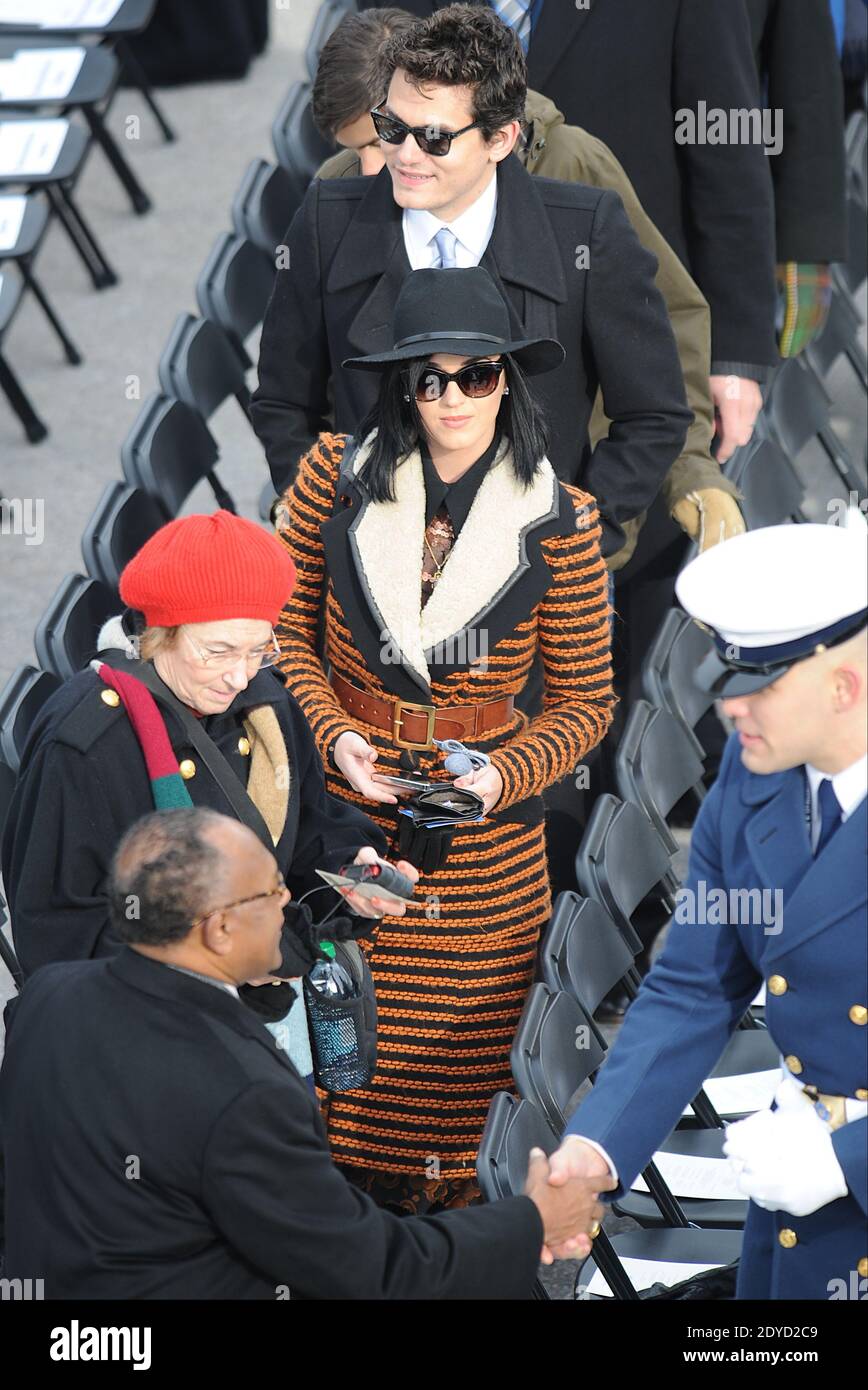 Katy Perry and John Mayer arrive at the Inauguration ceremonies for ...