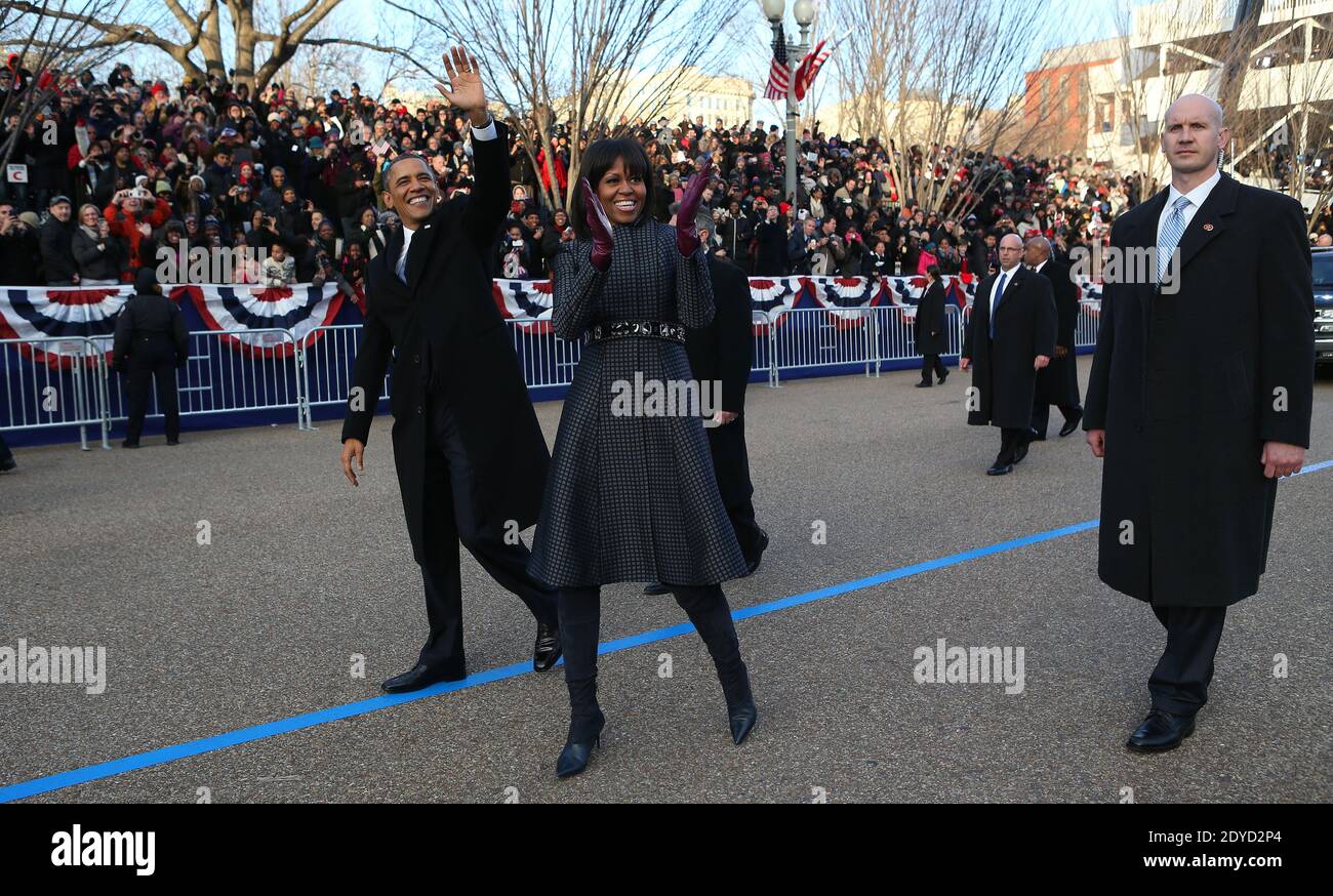 President Barack Obama and first lady Michelle Obama walk the inaugural ...