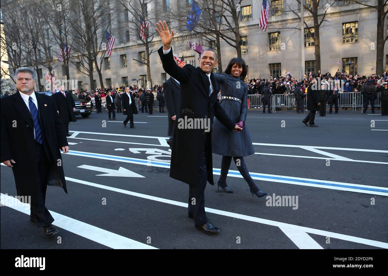 President Barack Obama and first lady Michelle Obama walk the inaugural ...