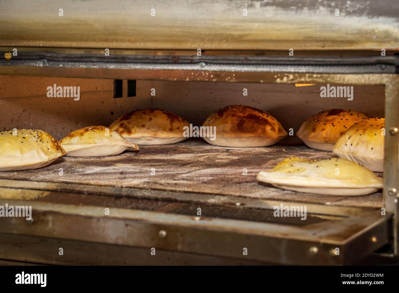 Doner buns in a local pizza and gyros restaurant Stock Photo - Alamy