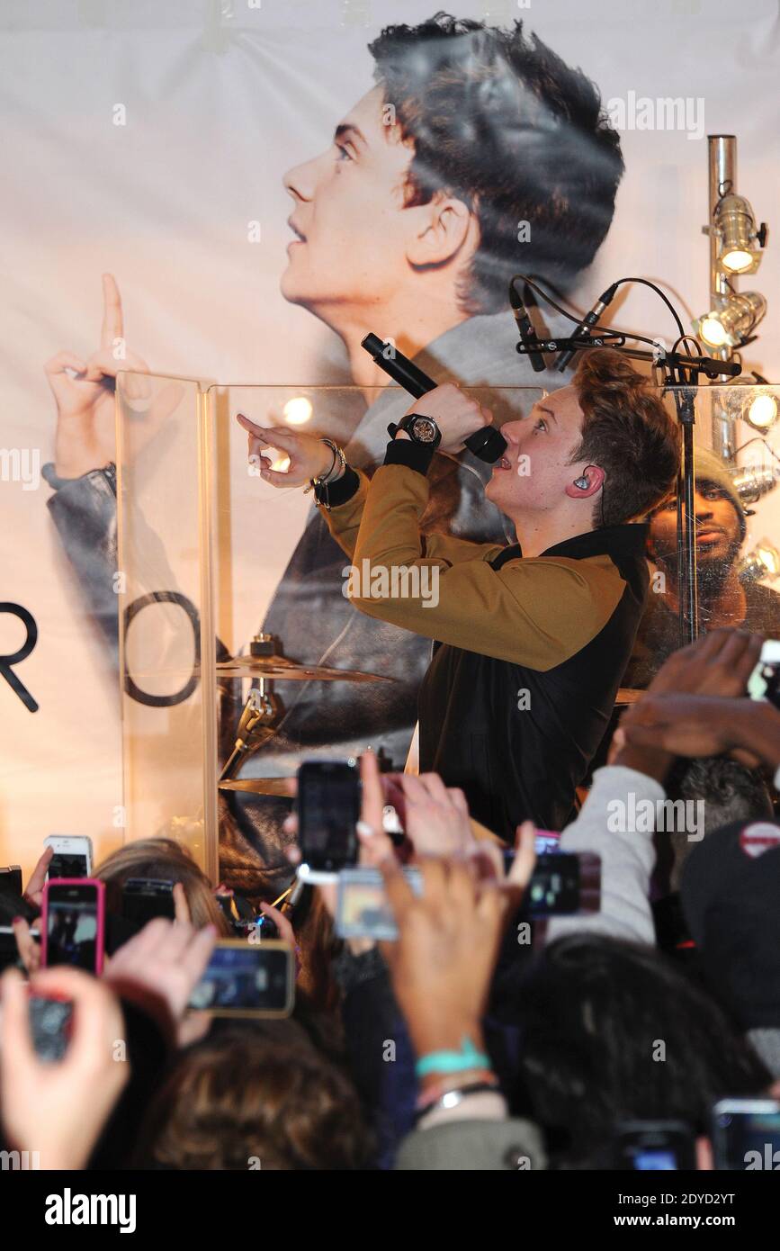 British singer Conor Maynard performs a showcase at Citadium in Paris ...