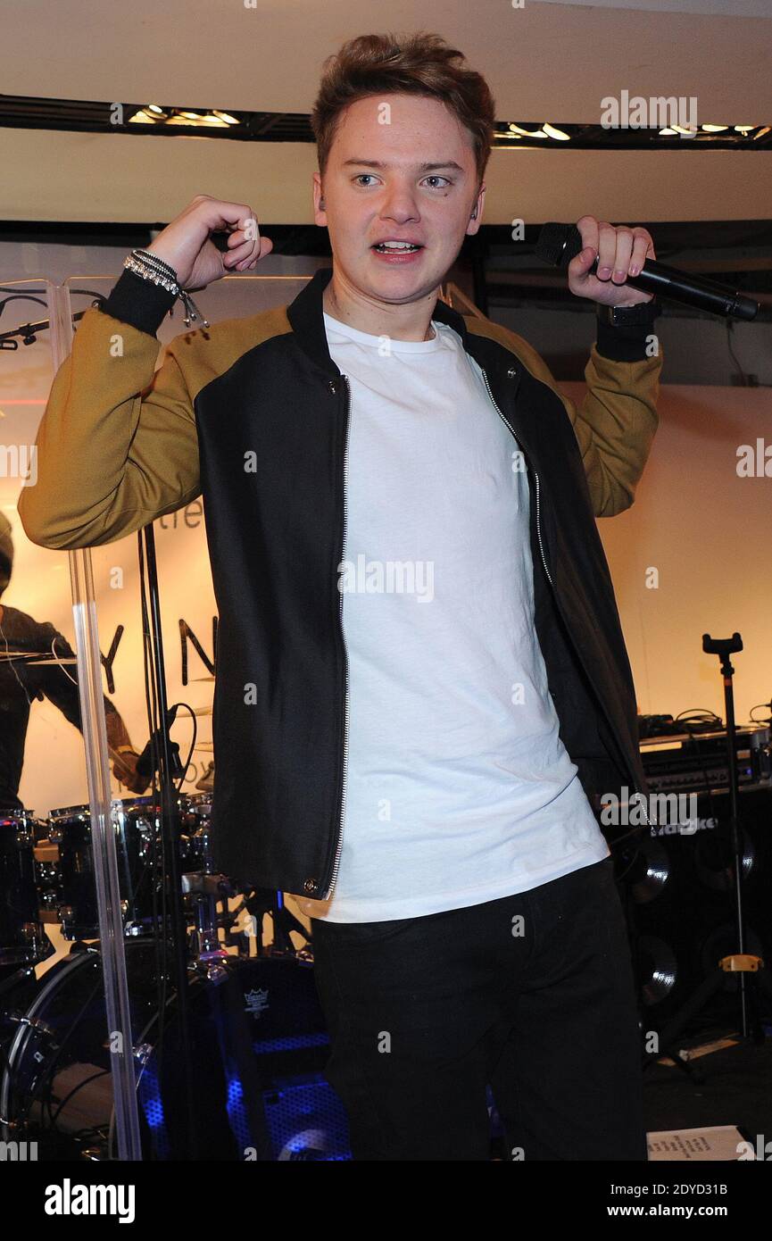 British singer Conor Maynard performs a showcase at Citadium in Paris ...