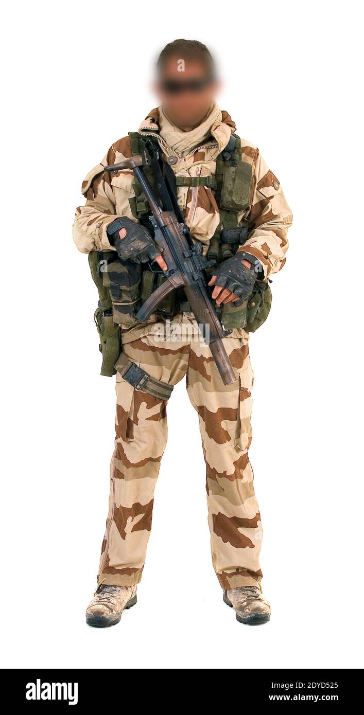 Undated file picture shows a member of the French Army's 13eme RDP ...