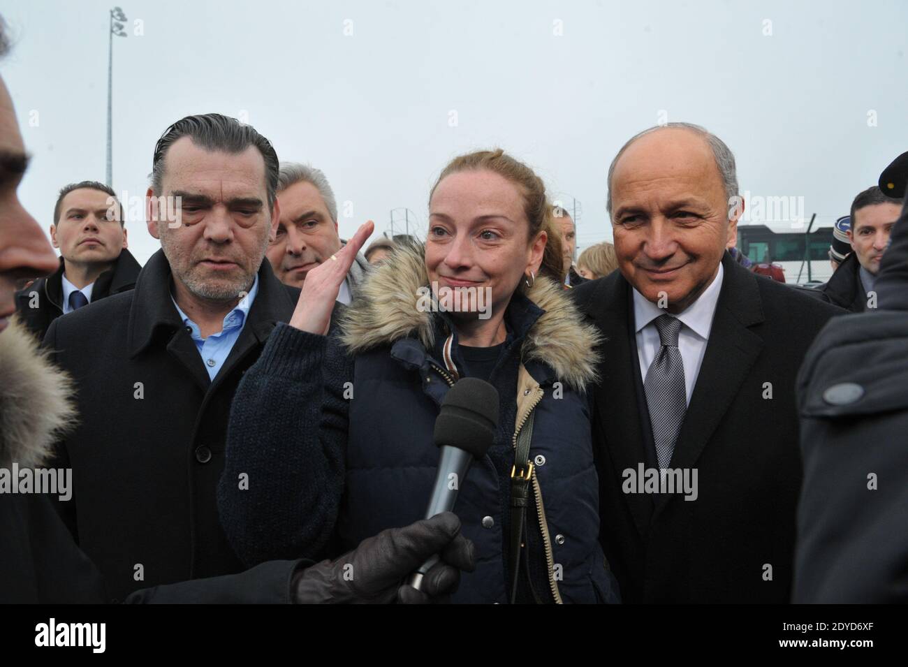 French Florence Cassez is surrounded by her lawyer Franck Berton and ...
