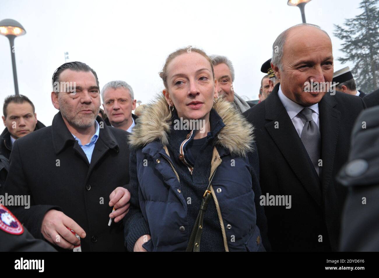 French Florence Cassez is surrounded by her lawyer Franck Berton and ...