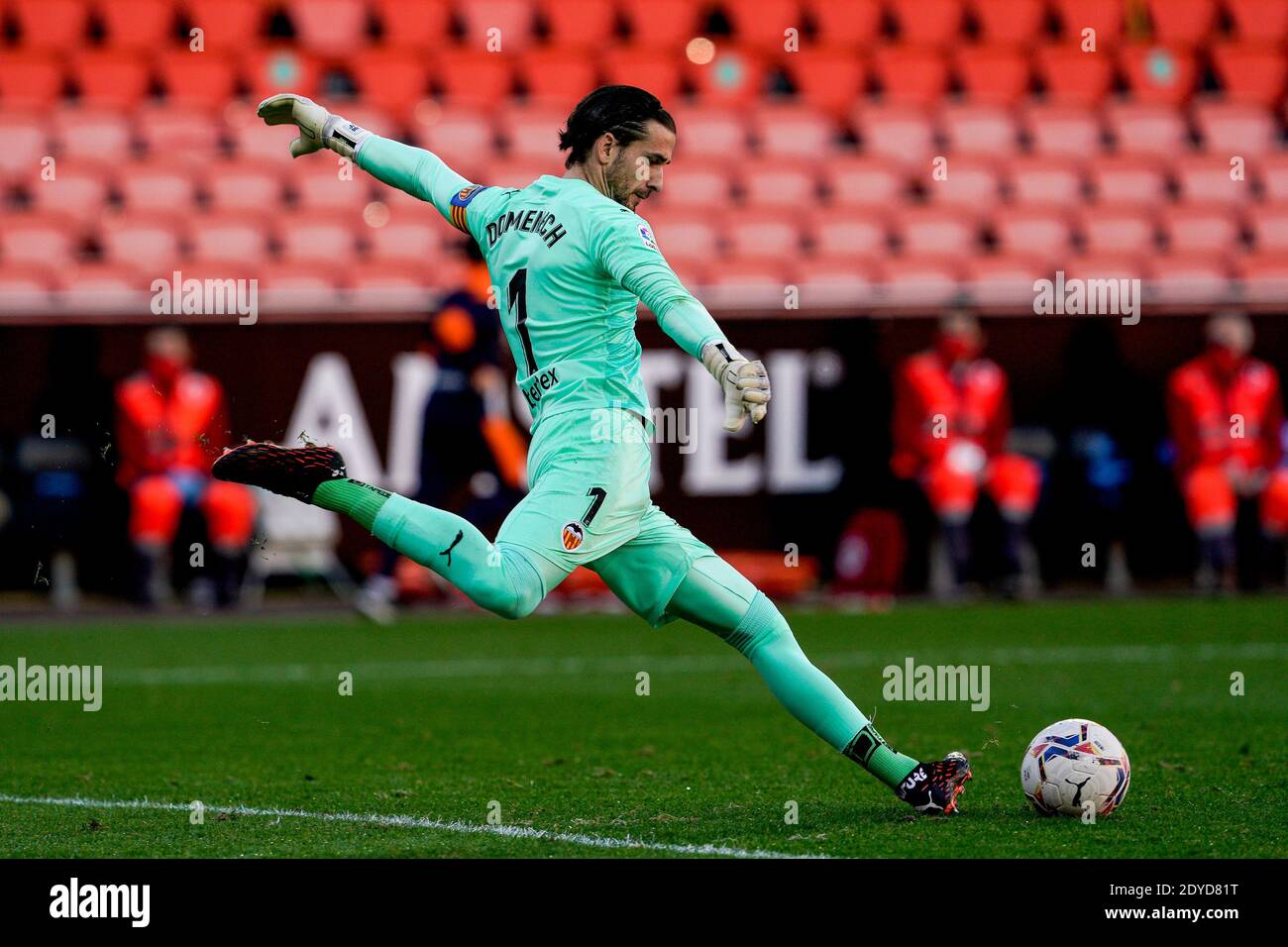 VALENCIA, SPAIN - DECEMBER 12: goalkeeper Jaume Domenech of Valencia CF ...