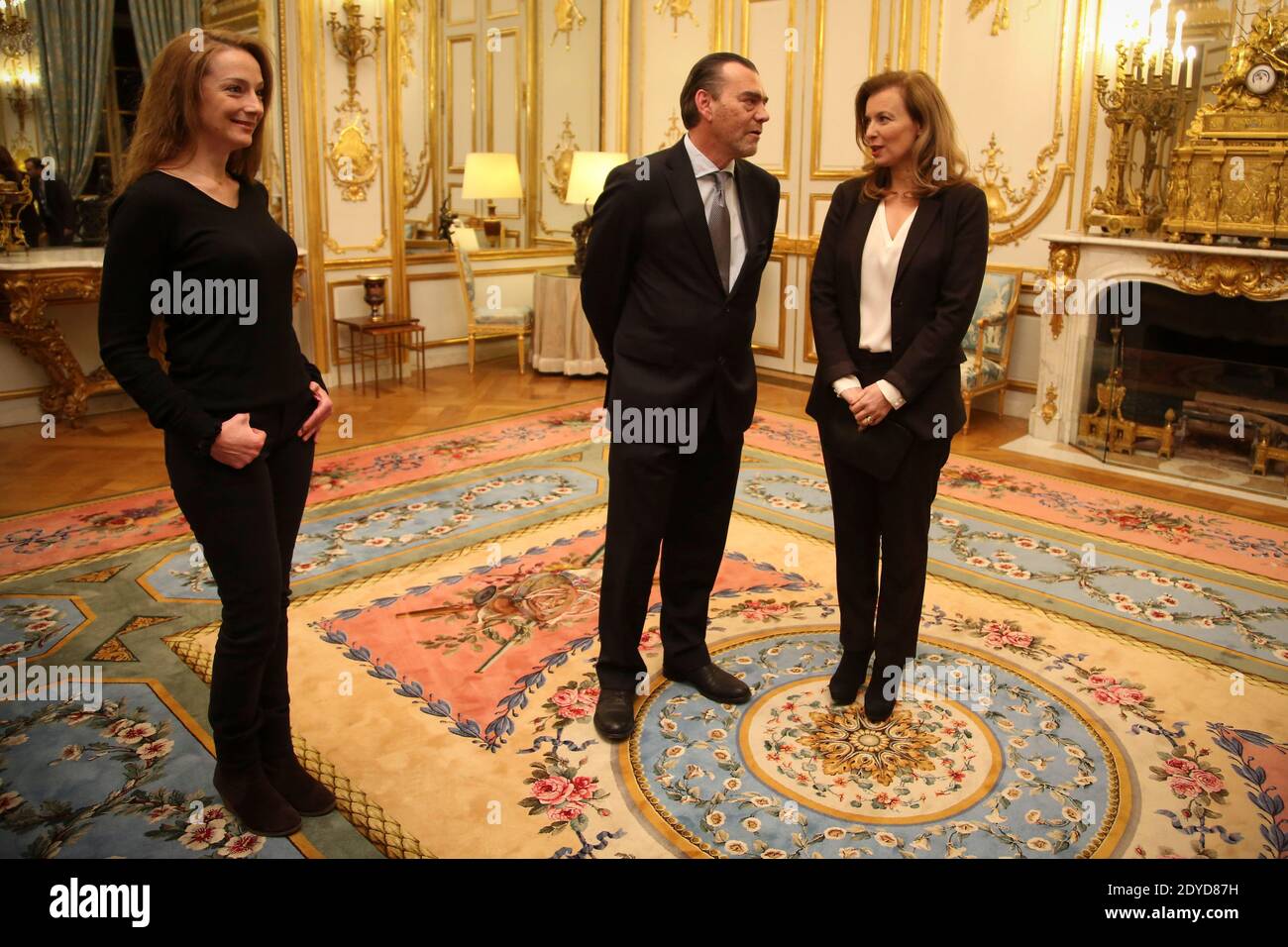Lawyer Frank Berton, Valerie Trierweiler and Florence Cassez, at the ...