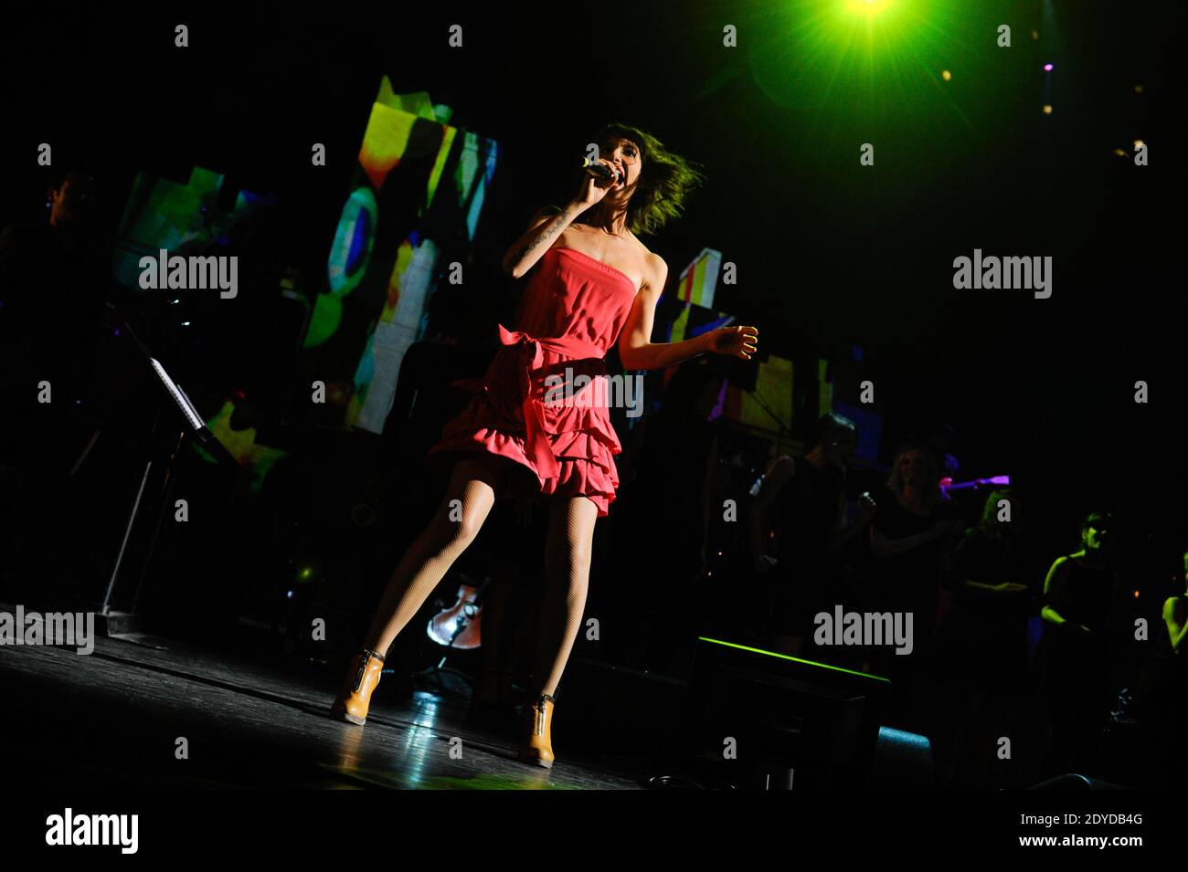 French singer Alain Chamfort performs live on stage with Lucie at the ...