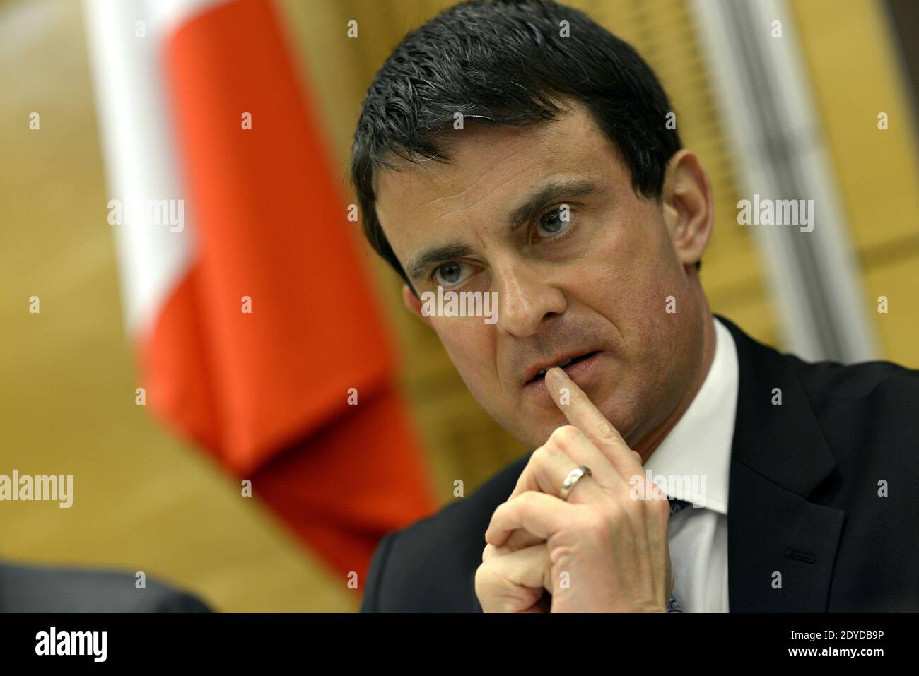 Interior Minister Manuel Valls poses prior to a hearing at the National ...