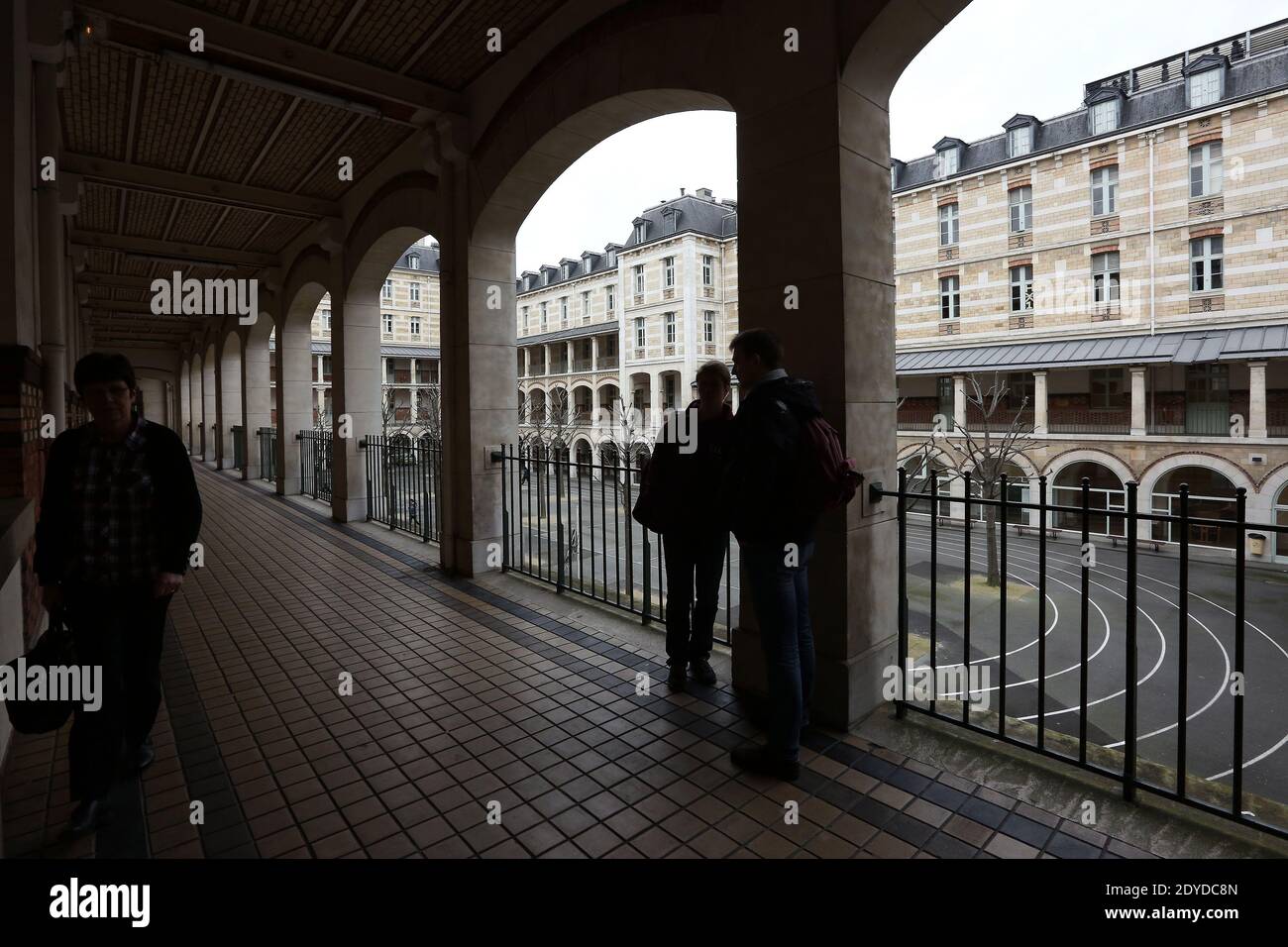 The courtyard of the Lycee Louis-le-Grand public secondary school, in ...