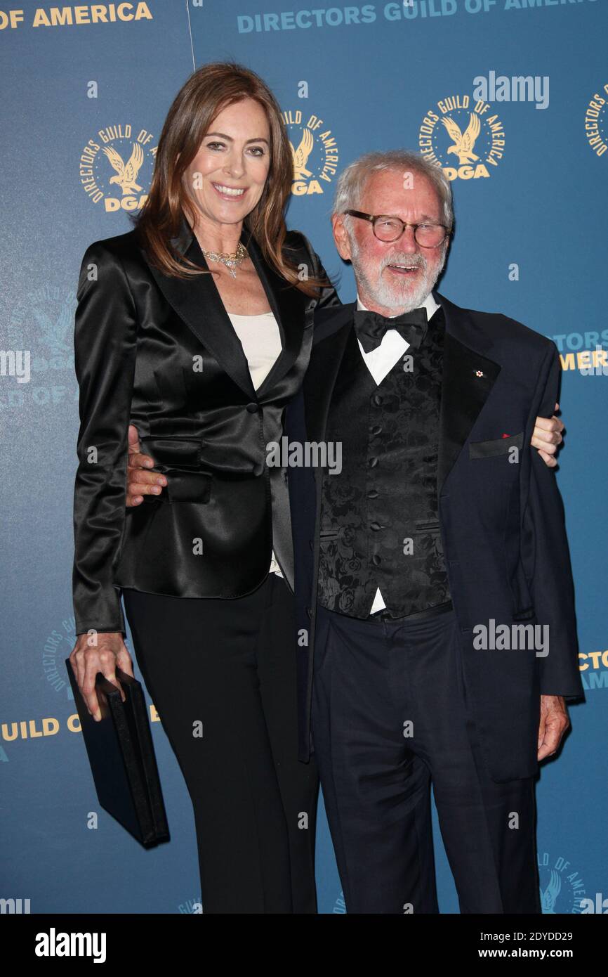 Kathryn Bigelow and Norman Jewison pose backstage at the '65th Annual ...