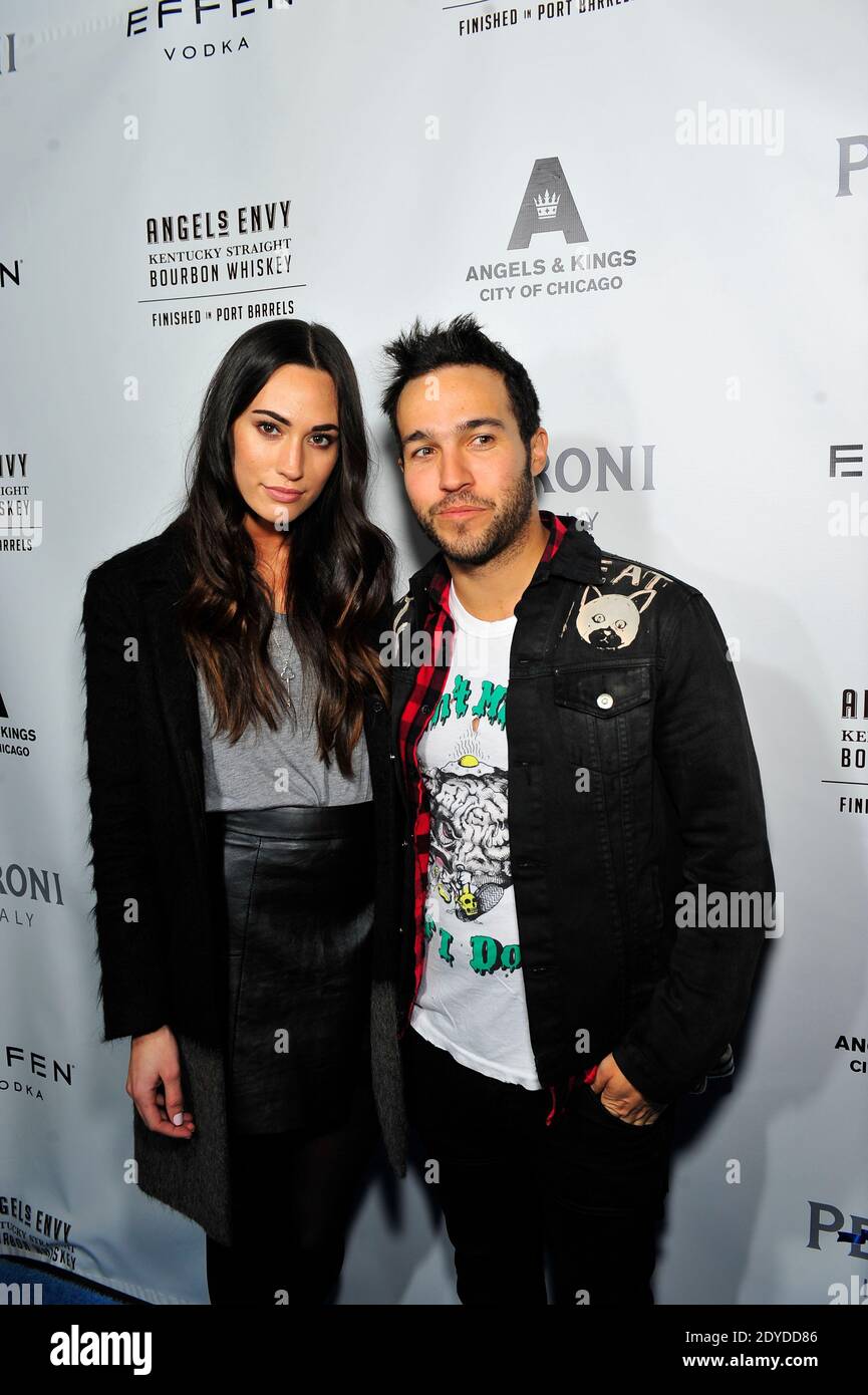 Meagan Camper and Pete Wentz arrive at the two-year anniversary ...