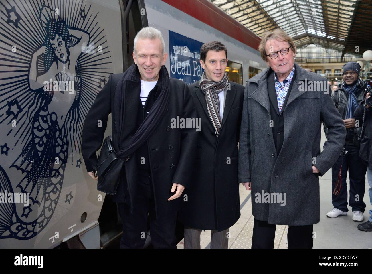 (L-R) French designer Jean-Paul Gaultier, French CEO of Thalys ...