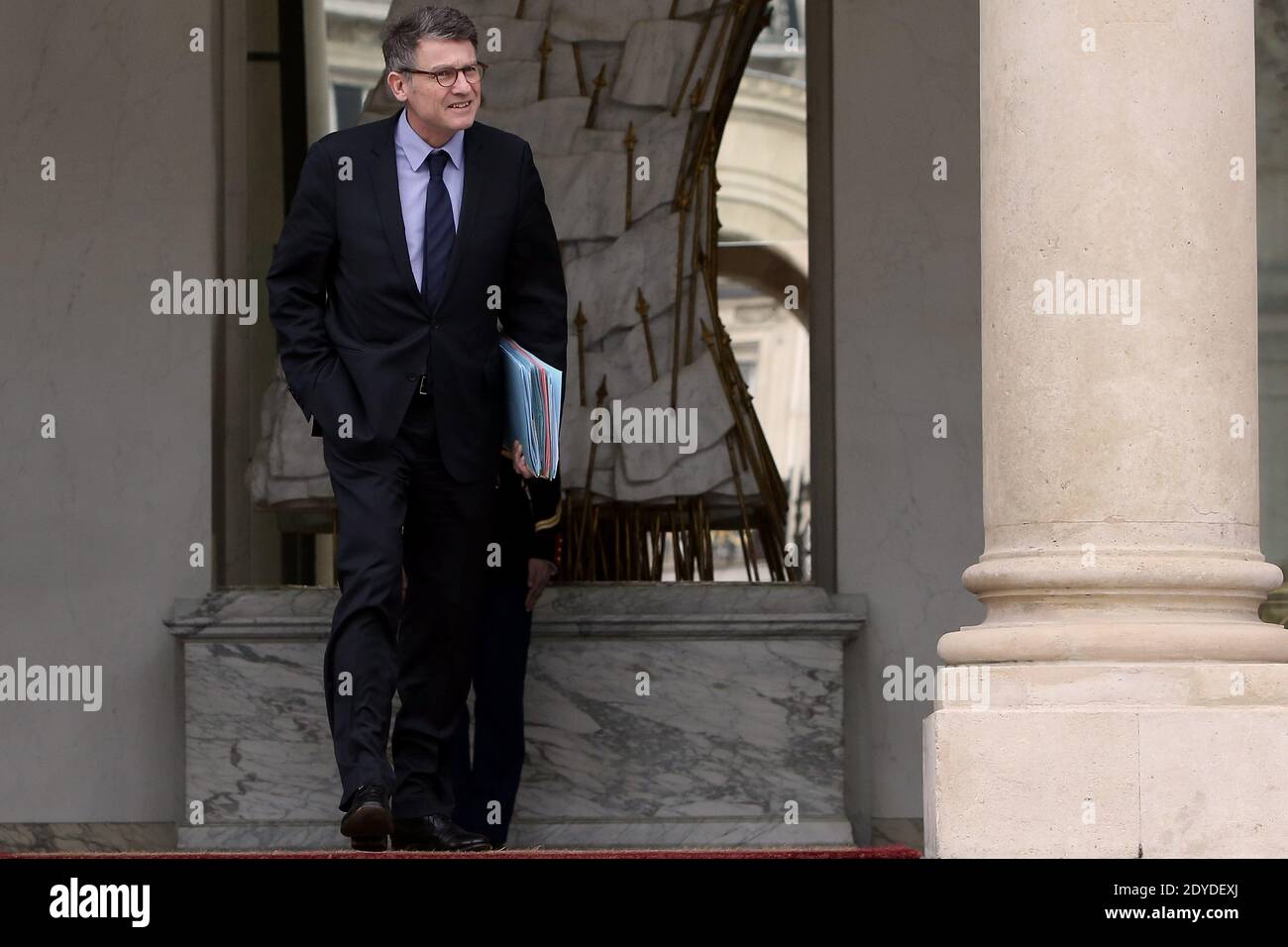 French Education Minister, Vincent Peillon leaves the Elysee ...