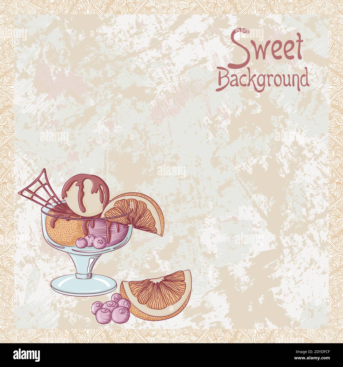Retro Ice Cream Background Ice Cream Parlor Sign DIY Instant