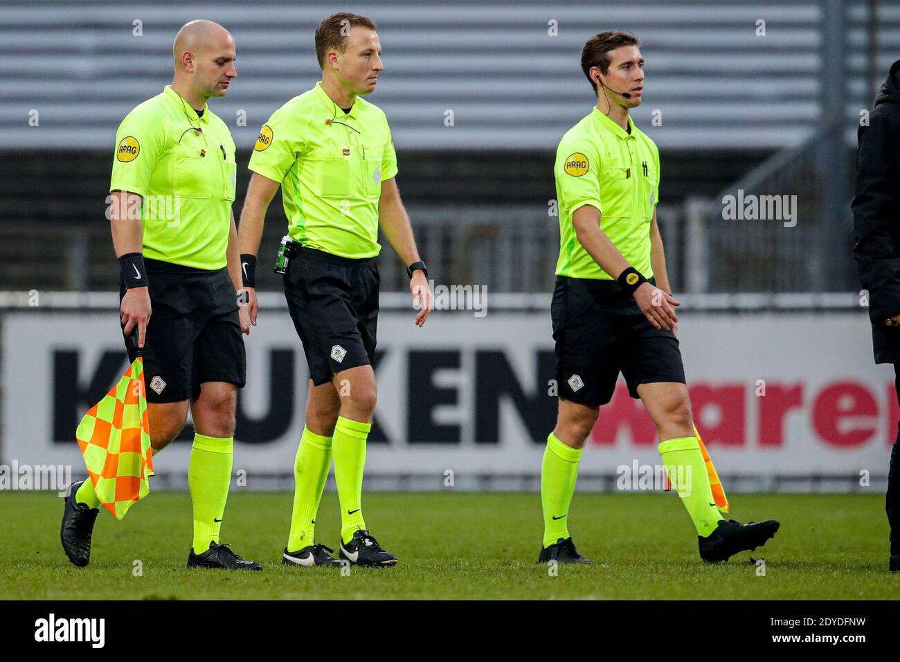 DORDRECHT, NETHERLANDS - DECEMBER 12: (L-R) Assistant Referee Thomas ...