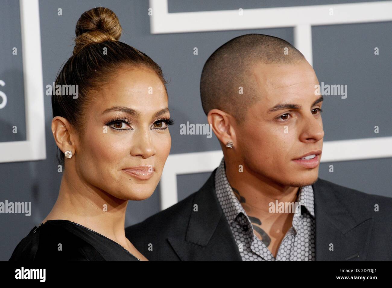 Jennifer Lopez and Casper Smart arrive at the 55th Annual GRAMMY Awards ...