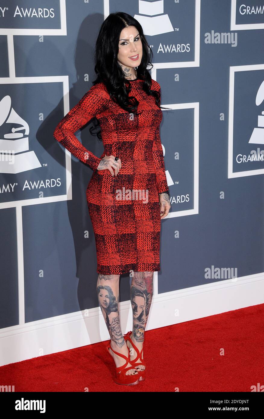 Kat Von D arrives at the 55th Annual GRAMMY Awards at Staples Center in ...