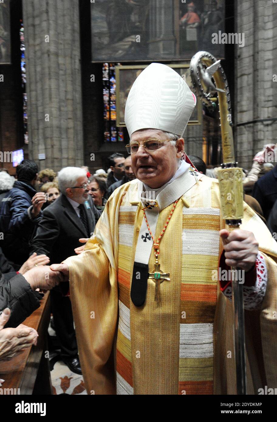Italian Cardinal Angelo Scola celebrates a mass in Milan on November 19 ...