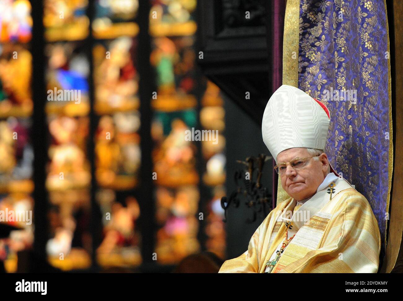 Italian Cardinal Angelo Scola celebrates a mass in Milan on November 19 ...